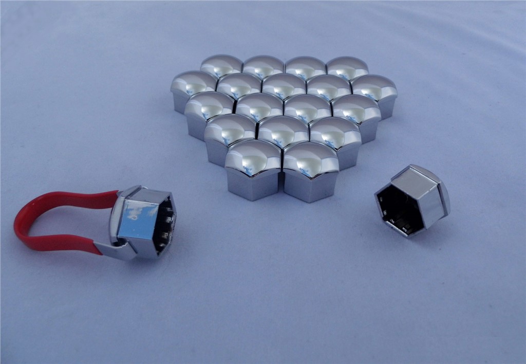 20 x 21MM ALLOY WHEEL HEX NUT/BOLT CAPS COVERS + TOOL Chrome For ...