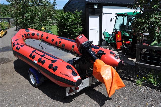 Inflatable Rib Boat Ex Fire Brigade with Trailer and 30hp Mariner ...