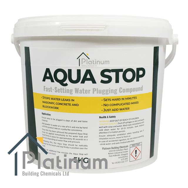 Platinum Aqua Stop 5Kg Tub | Water Stop Plug & Leak Repair Putty Cement ...