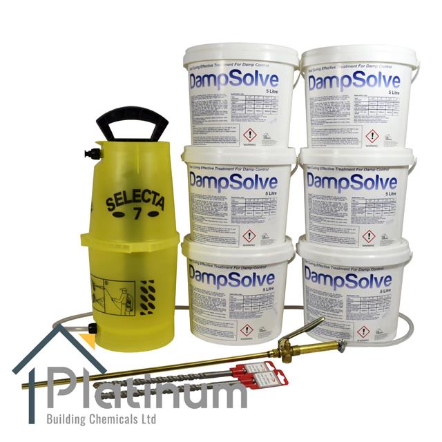 DAMPSOLVE Damp Proof Cream Kit (6 x 5L Kit) DPC Injection Rising Damp ...