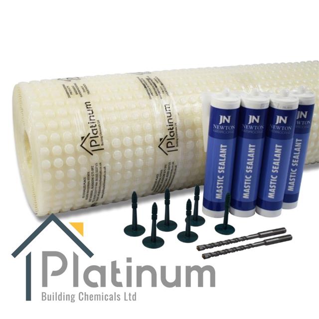 DM3 PRO Damp Proof Membrane Kit - 40M² (Plugs & Mastic) Mesh Lath ...