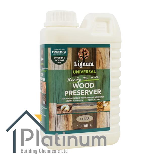LIGNUM Universal Wood Preserver CLEAR | Woodworm, Dry & Wet Rot Timber ...