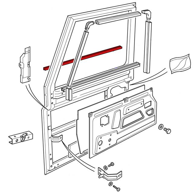 Genuine L Rover Defender Front Door Window Rubber Weather Waist Seal ...