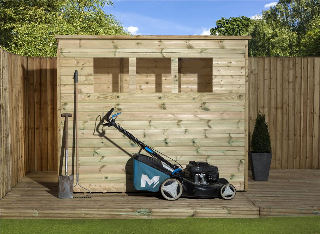Empire 2600 Pent Garden Shed 6X3 7X3 8X3 SHIPLAP T&G 3 WINDOWS PRESSURE ...