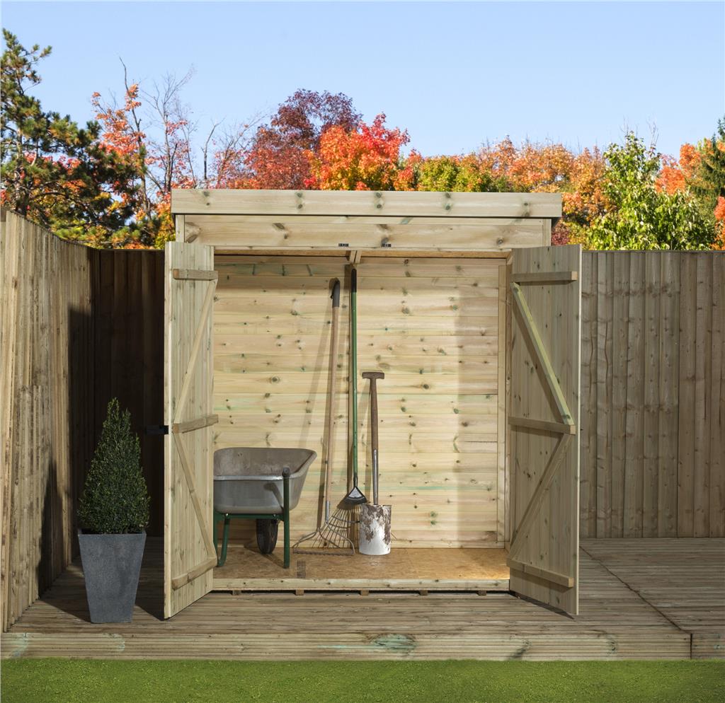 Empire 4000 Pent Garden Shed 6X5 SHIPLAP PRESSURE TREATED T&G DOUBLE ...