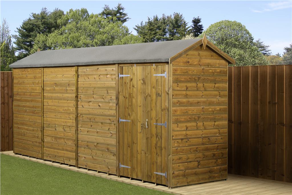 Empire Apex Shed Shiplap Tongue & Groove 4X16 Double Door With Windows