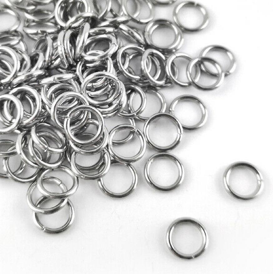 200 STAINLESS STEEL 304 JUMP RINGS 4mm 6mm 8mm 10mm VERY STRONG 1mm TOP ...