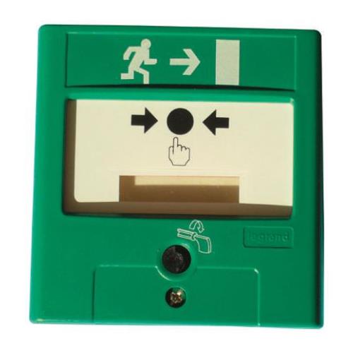 1 x Legrand Green Fire Alarm Call Point, Key Switch, Resettable, 90 x ...