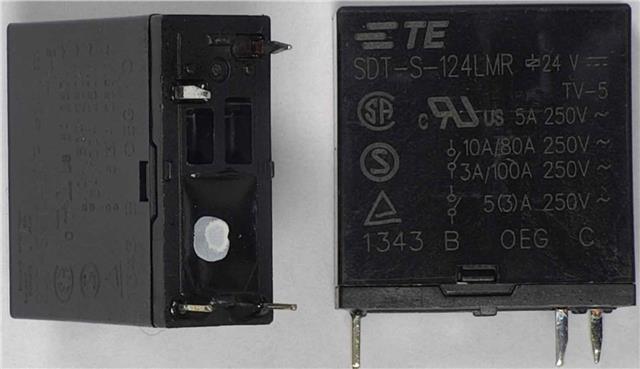 2 x TE Connectivity, SDT-S-124LMR SPST-NO Relay 24VDC Coil, 10A 250VAC ...