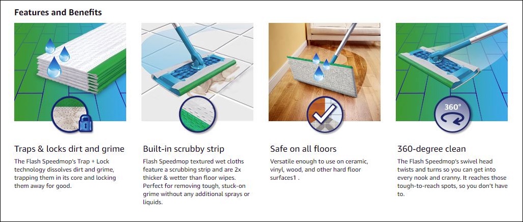 Flash Speedmop Speed Mop Starter Kit Refills Refill Replacement Pads ...