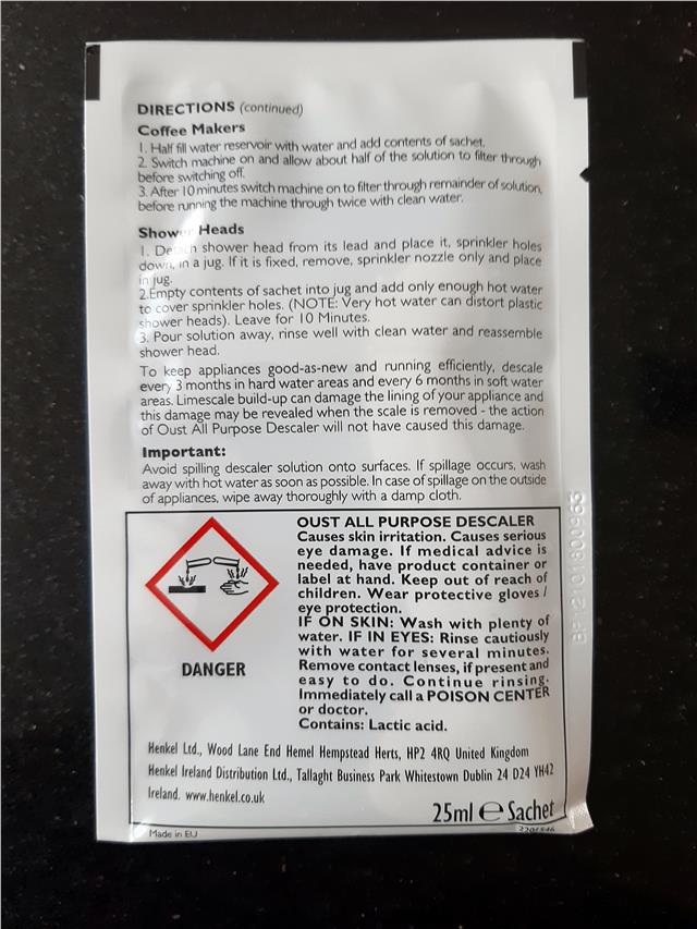 OUST All Purpose Descaler Kettle Iron Limescale Remover Cleaner De ...