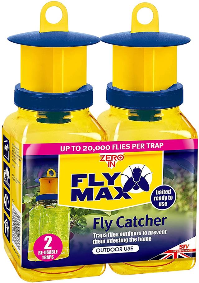 The Buzz STV Fly Catcher Trap Twin Pack with Bait Zero In Potent Rescue ...
