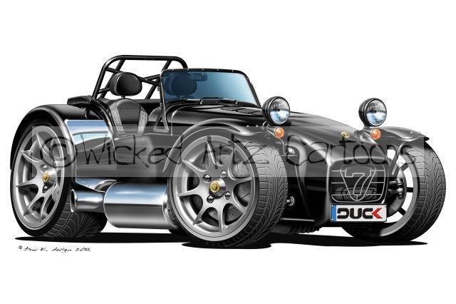 WICKEDARTZ CARTOON CAR Caterham Seven/Lotus Super 7 Premium Drinks ...