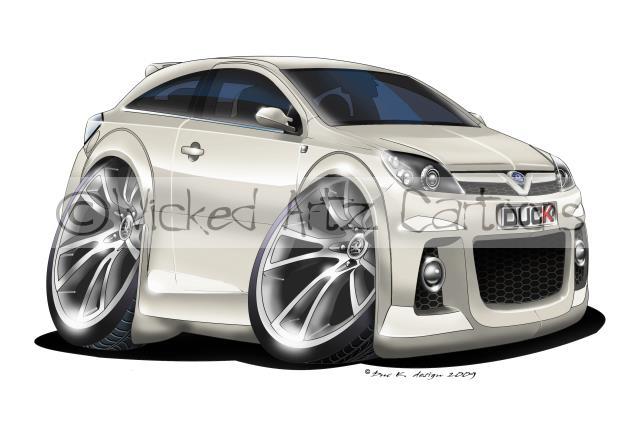WickedArtz Cartoon Car Vauxhall Astra MK5 VXR/SRi 2005+ Premium Drinks ...